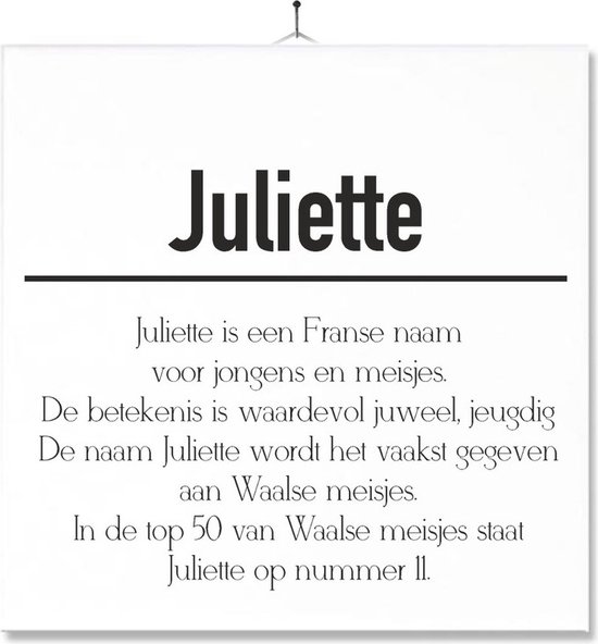 Tegel Met Opdruk | Betekenis | Kado | Cadeau | Met Naam - Juliette | bol