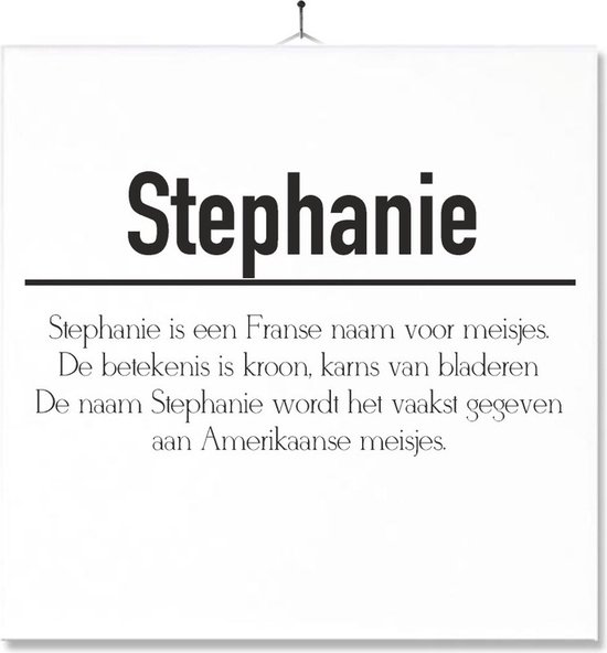 Tegel Met Opdruk | Betekenis | Kado | Cadeau | Met Naam - Stephanie | bol.com