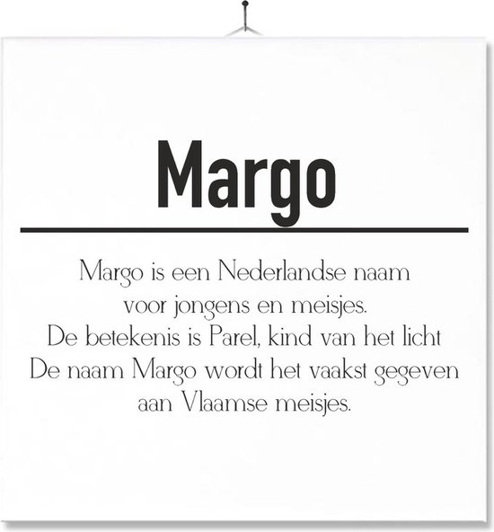 Tegel Met Opdruk | Betekenis | Kado | Cadeau | Met Naam - Margo | bol.com Tegel Met Opdruk | Betekenis | Kado | Cadeau | Met Naam - Margo | bol.com