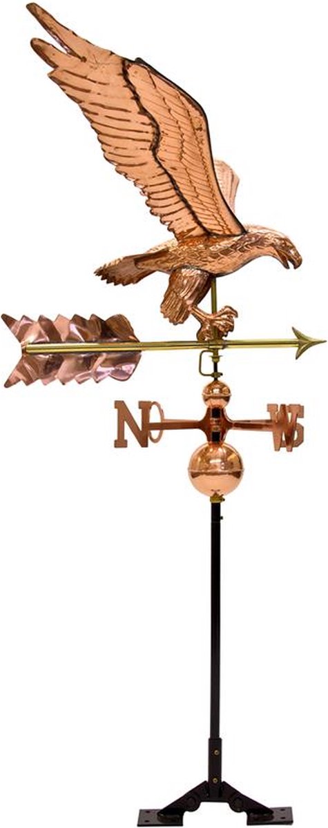 Windwijzer - Koper - Adelaar - 140 cm hoog - Windvaan - Weerhaan | bol.com