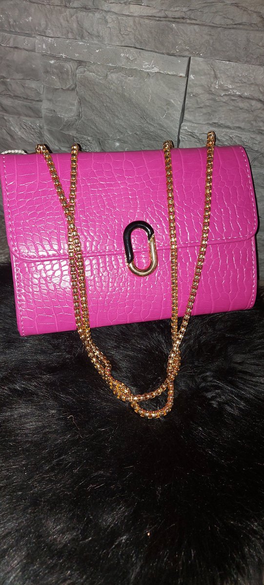 Roze handtas met gouden gesp, zomer tas, Schoudertas, roze tas, Tas ...