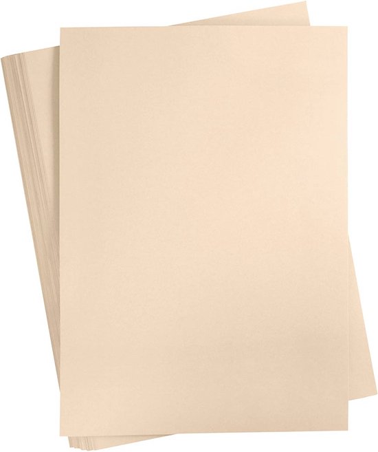 Gekleurd Karton, A2, vel 420x594 mm, 180 gr, beige, 100 vel/ 1 doos ...