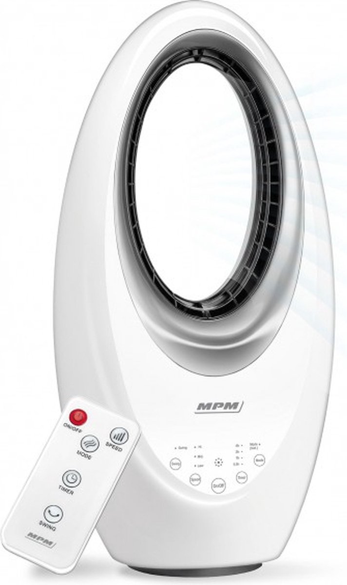 MPM - Bladloze Ventilator met Afstandsbediening - Stille Tafelventilator met Timer en... | bol.com