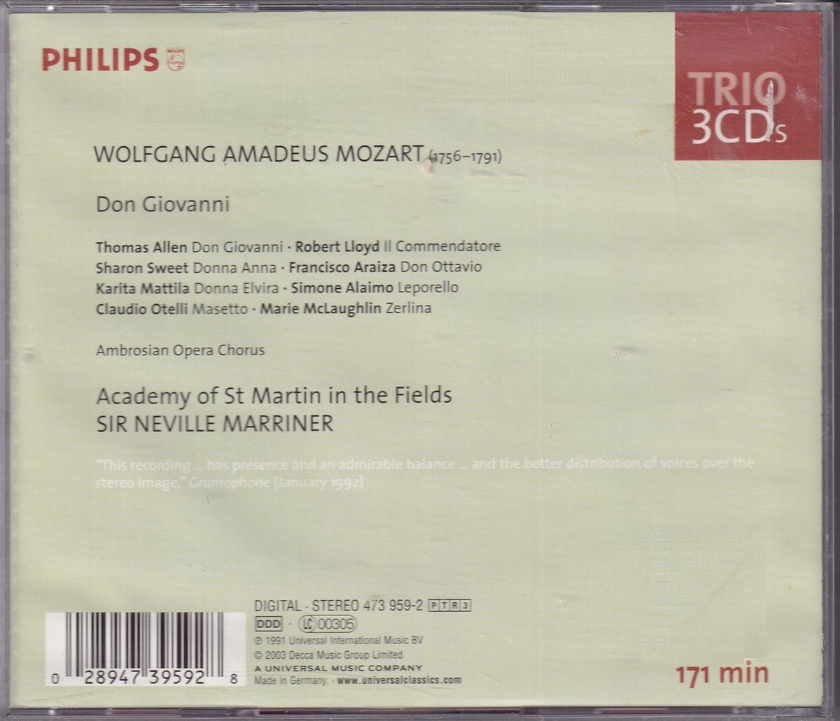 Don Giovanni - Wolfgang Amadeus Mozart - Ambrosian Opera Chorus ...