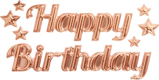 Happy Birthday Ballon - Raamsticker - Brons - Verjaardag - Feestje ...