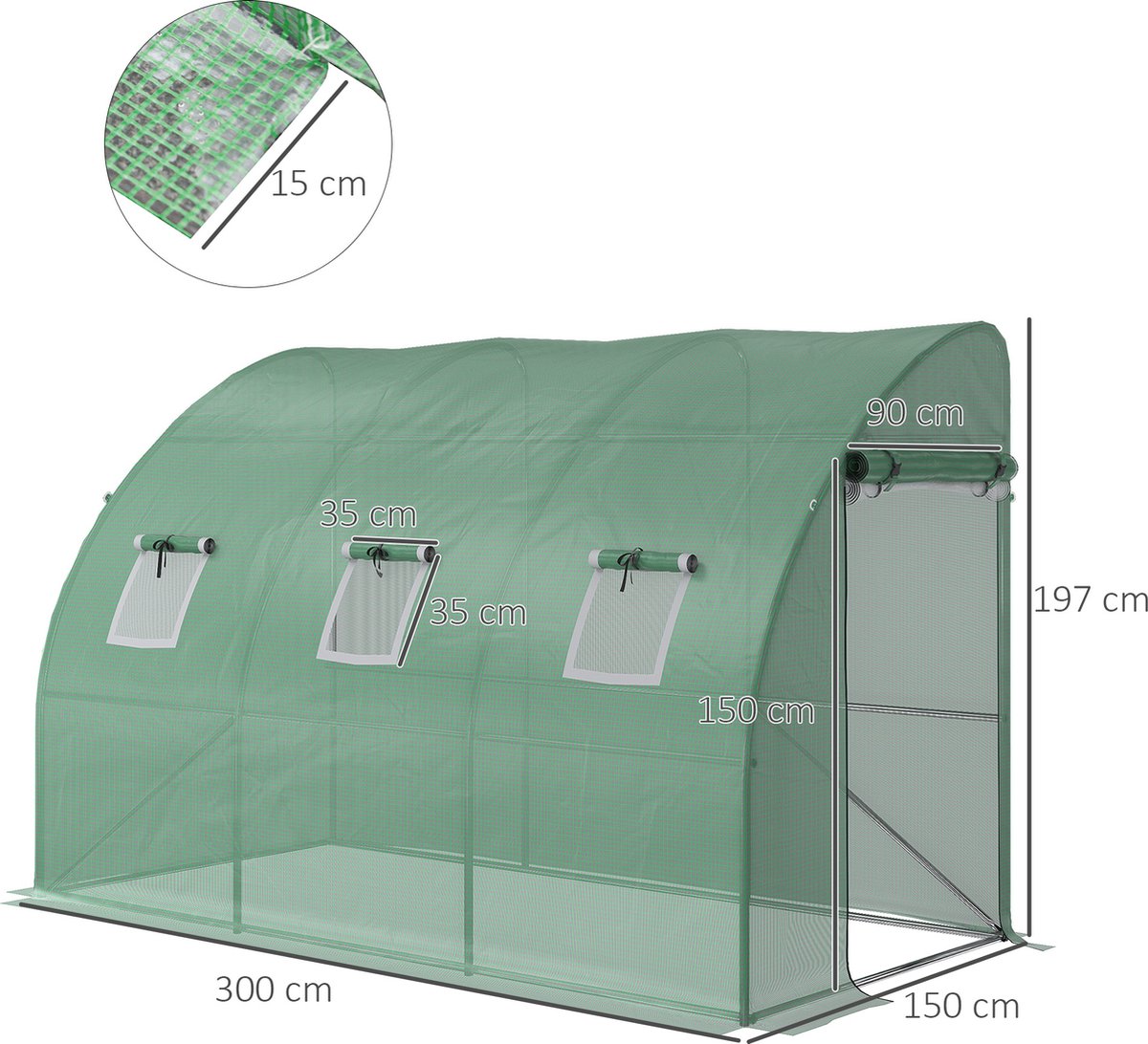 Outsunny broeikas met deur 845-767V00 | bol