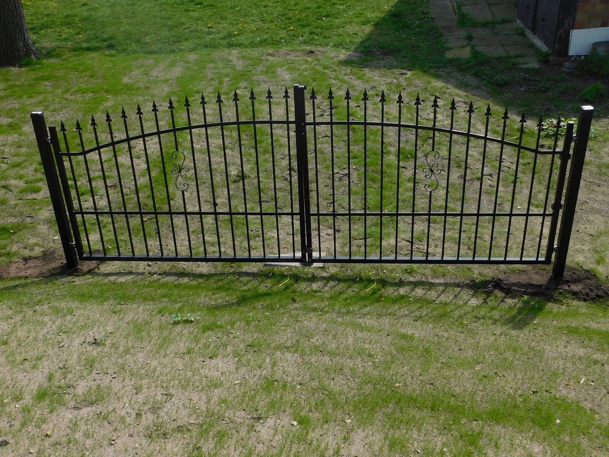 Tuinpoort compleet, zwart metaal, poort met slot en deur | bol.com