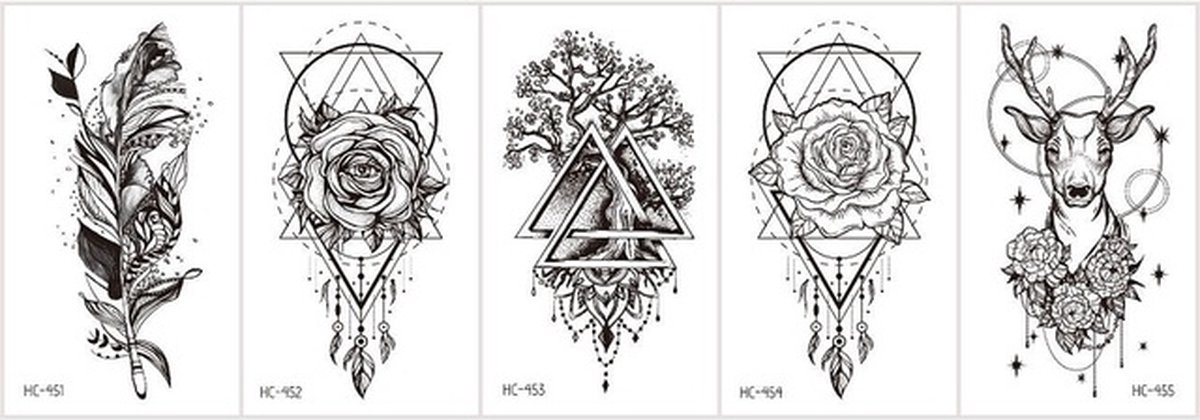 Neptattoo Volwassenen - 5 Vellen - Plak Tattoos Volwassenen ...