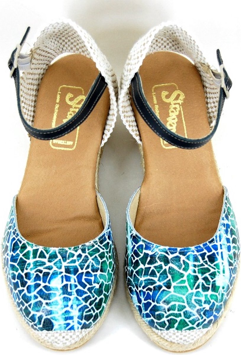 Stravers - Espadrilles met Sleehak Blauw Maat 43 Grote Maten Dames ...