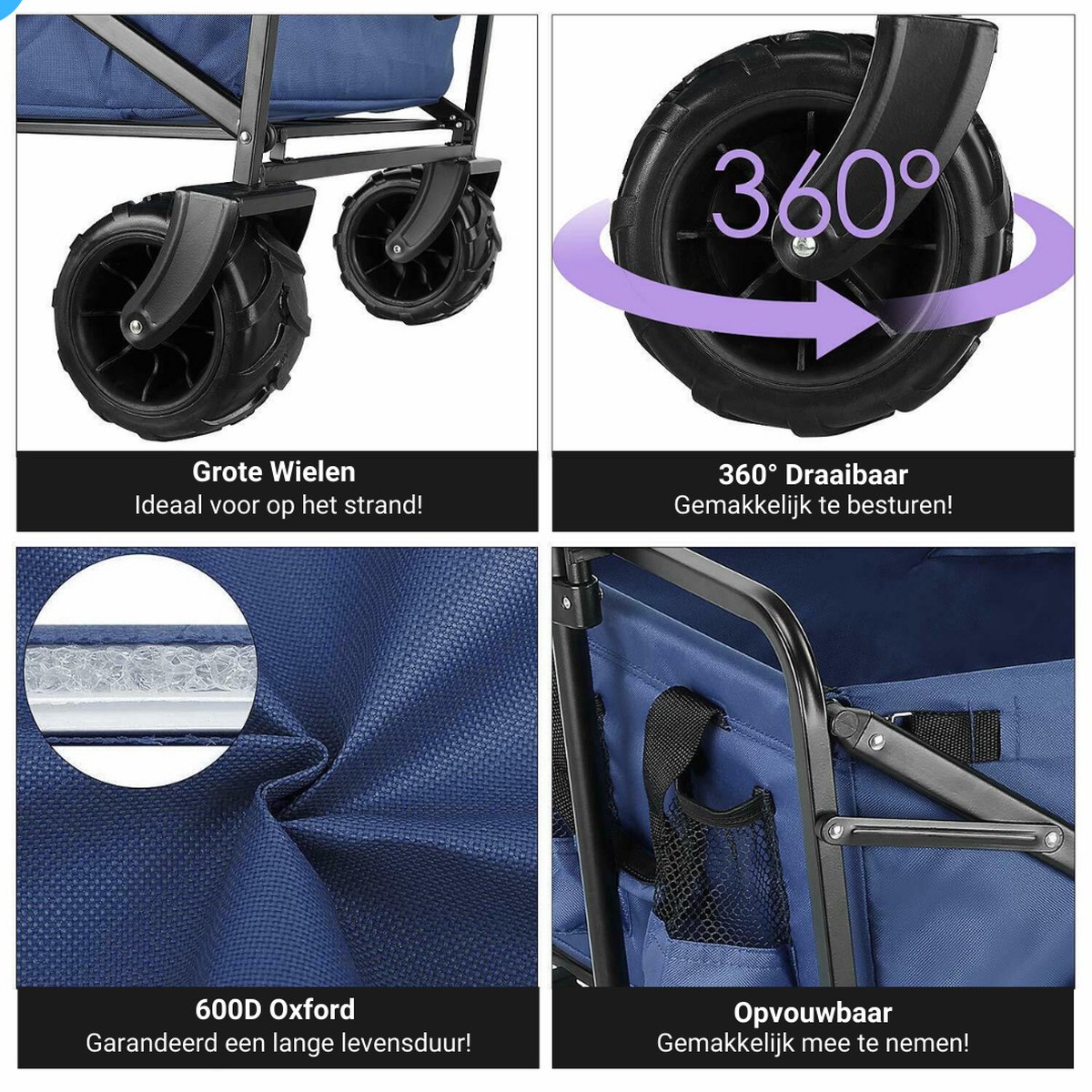 Bolderkar Opvouwbaar - Bolderkar Opvouwbaar Luchtbanden - Bolderwagen - Bolderkar... | bol.com