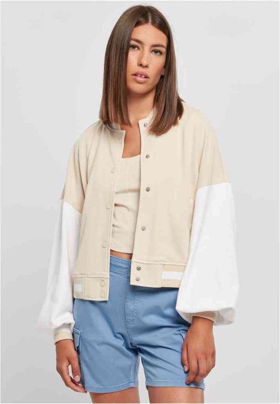Urban Classics College jacket -3XL- Oversized 2 tone Beige/Wit | bol.com