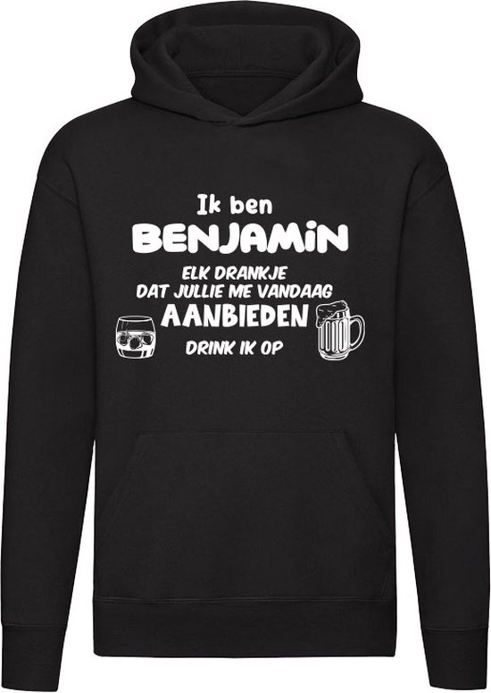 Ik ben Benjamin, elk drankje dat jullie me vandaag aanbieden drink ik ...