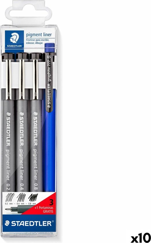 Set Viltstiften Staedtler Zwart (10 Stuks) | bol.com