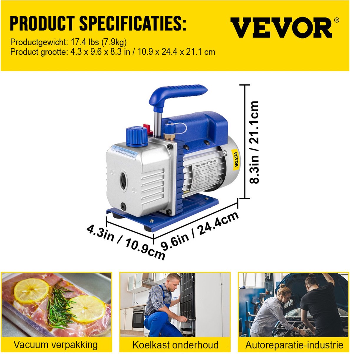 Vevor Vacuumpomp - Vacuumpomp Olie | bol.com