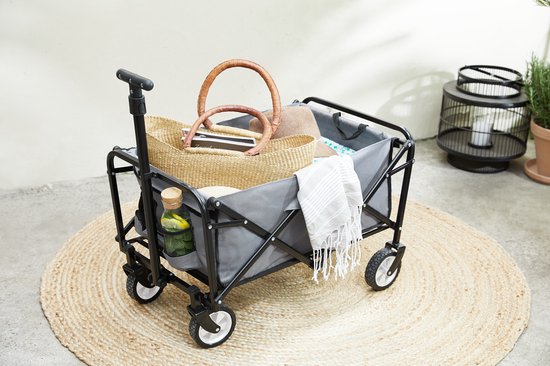 909 OUTDOOR Opvouwbare bolderkar - Inklapbare handkar incl. 2 netzakken ...