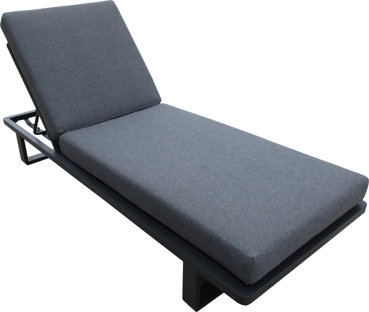 Ligbed Sint Maarten | met kussen | Black | Aluminium & Textileen | bol