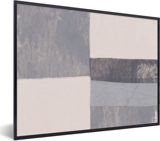 Fotolijst incl. Poster - Geometrie - Vormen - Grijs - Kubus - 80x60 cm ...