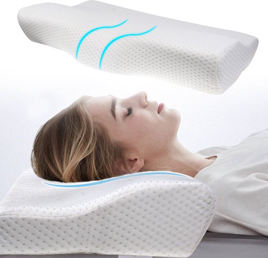 Hoofdkussen Tegen Nek- en Rugklachten - 60 x 41 x 12 cm - Voor Volwassenen -... | bol.com