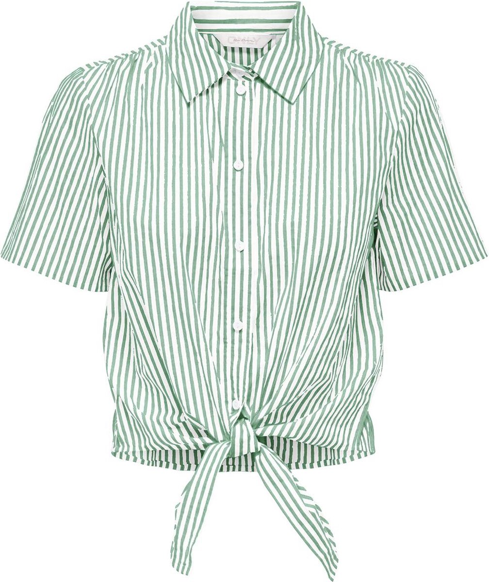 Only Blouse Onlfie Ss Knot Shirt Wvn 15291209 Cloud Dancer/symply Gre Dames Maat - XL | bol.com