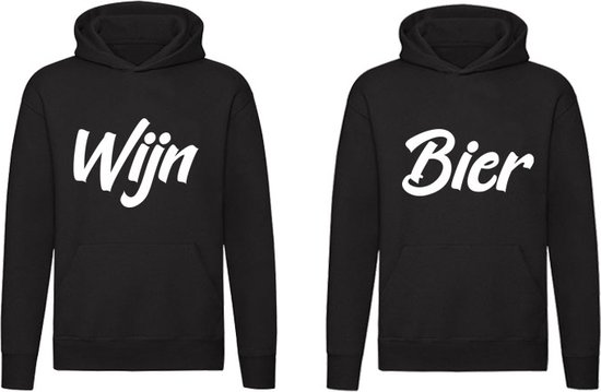 Wijn & Bier 2 Hoodies | Twee truien | Drank | Feest | Festival | Party ...