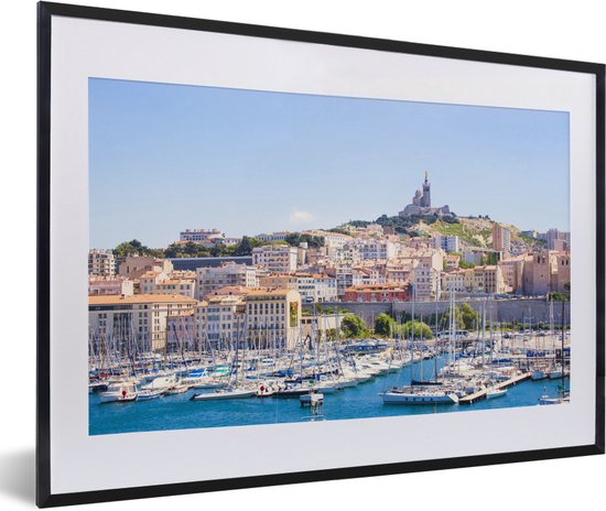 Fotolijst incl. Poster - Haven - Marseille - Boten - 60x40 cm ...