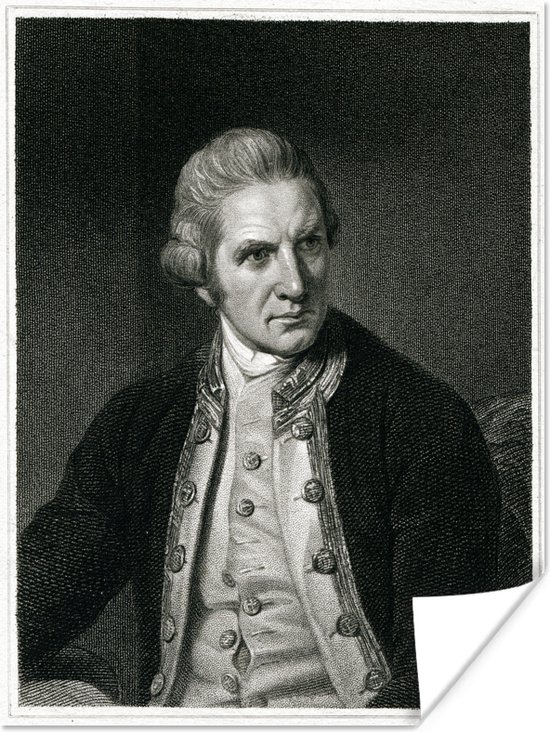 Poster tekening van een James Cook - 30x40 cm | bol.com