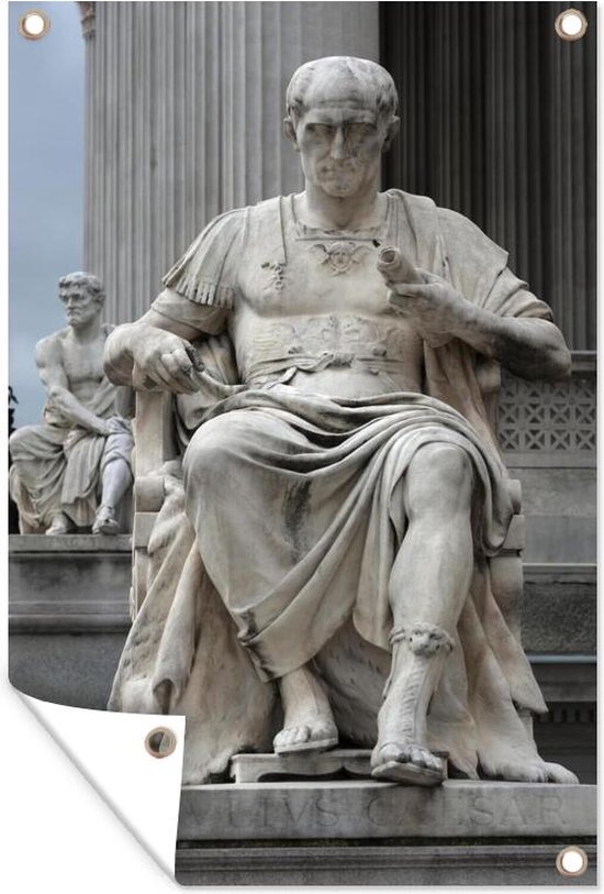 Une statue de Jules César assis affiche de jardin 40x60 cm - petit ...