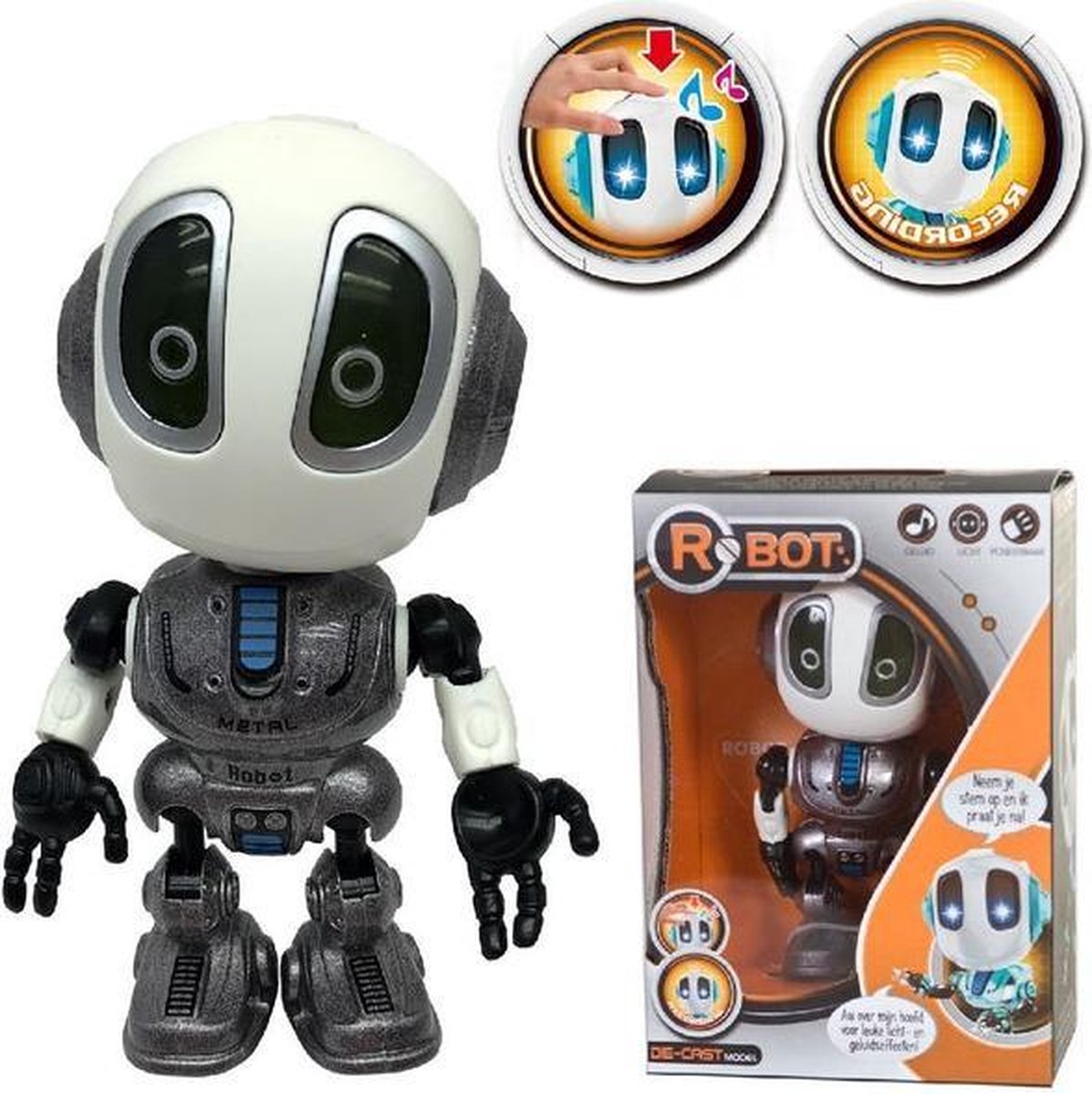 Die-Cast Robot met Licht en Geluid Grijs | bol.com
