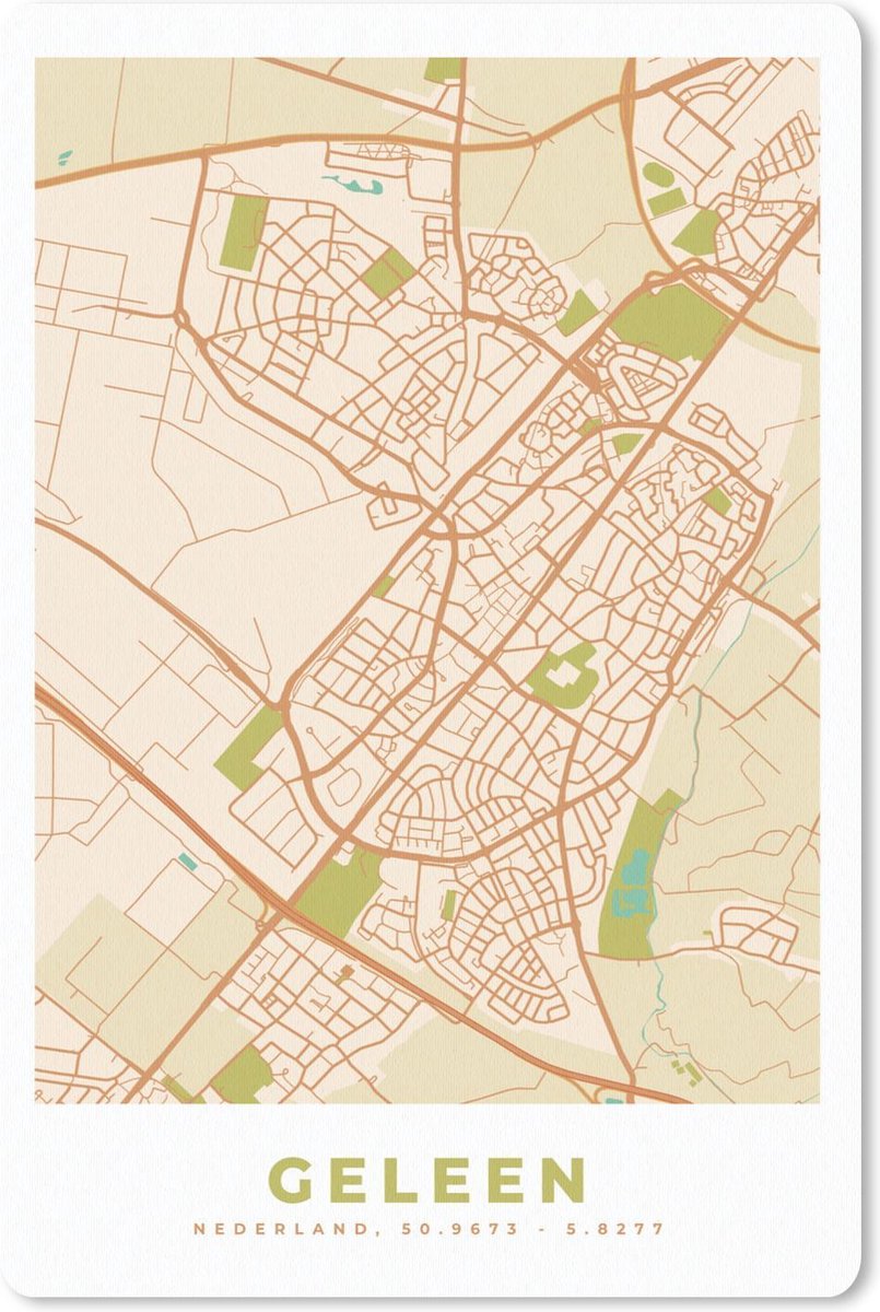 Plattegrond - Geleen - Vintage - Stadskaart | bol.com