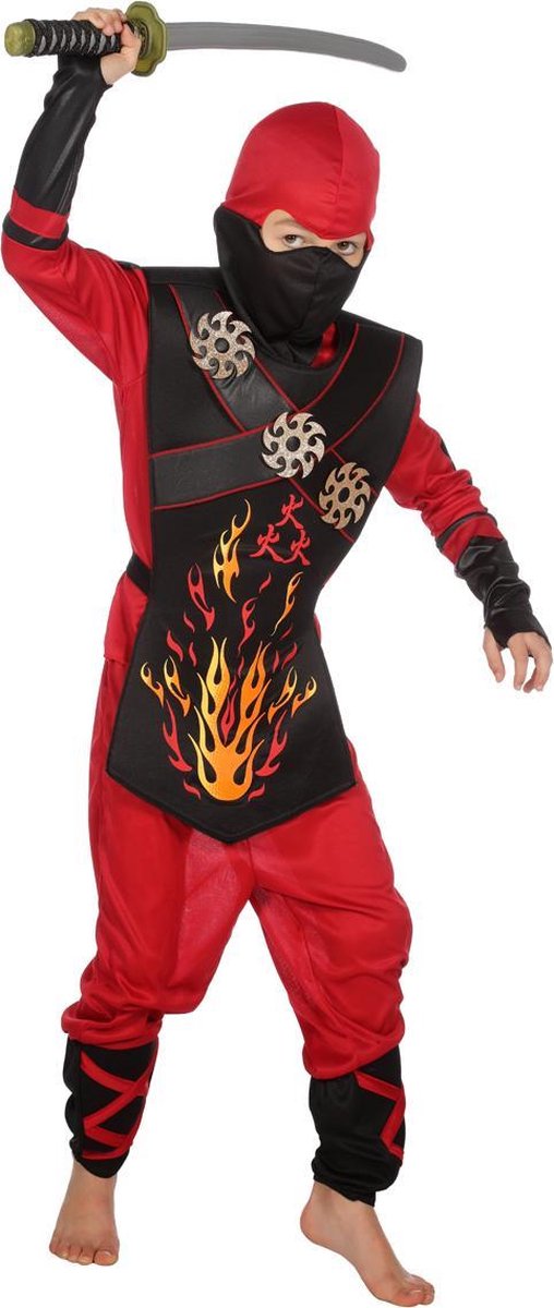 Ninja pak kind Fire - Maat 128 | bol.com