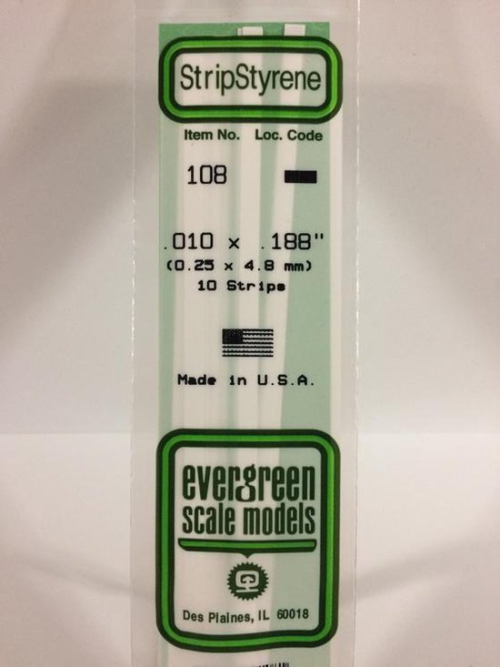 Evergreen 108 Strip 0,25mmX4,8mmX35cm - 10 stuks | bol
