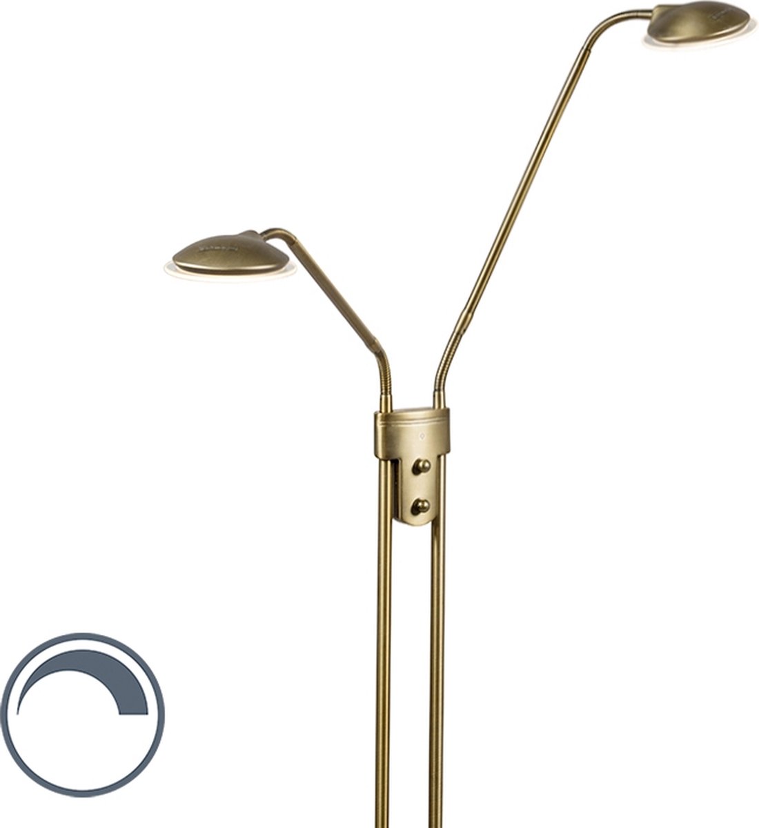 QAZQA Eva - Moderne LED Dimbare Staande leeslamp met Dimmer met ...