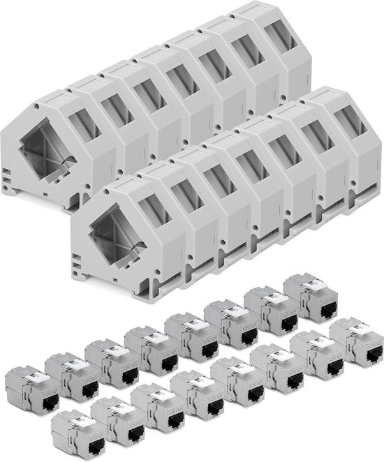 kwmobile Keystone adapters voor CAT6A kabels - RJ45 - 16 stuks ...