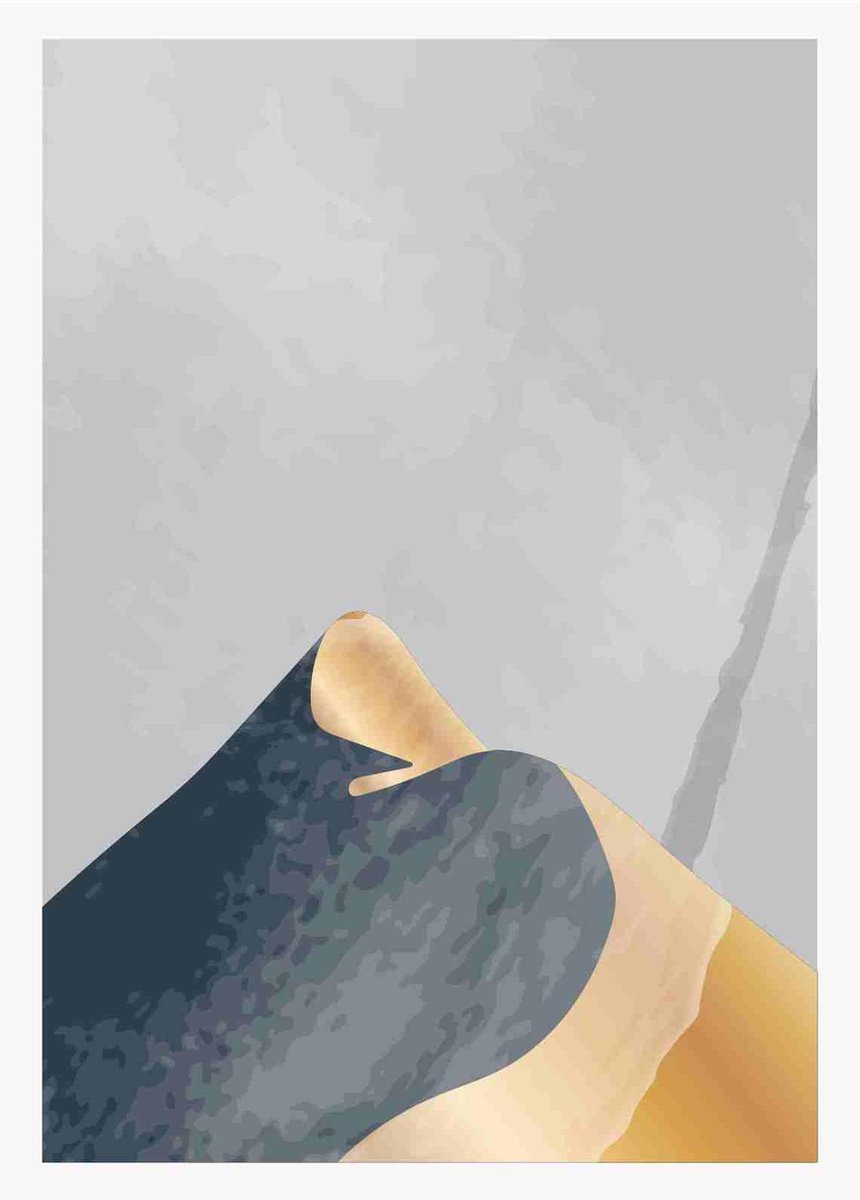 Luxury Gold Mountain wall art vector set. Earth tones landscapes ...