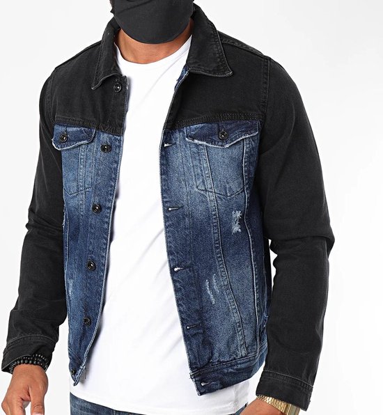 Black and Blue Denim Jacket | bol.com