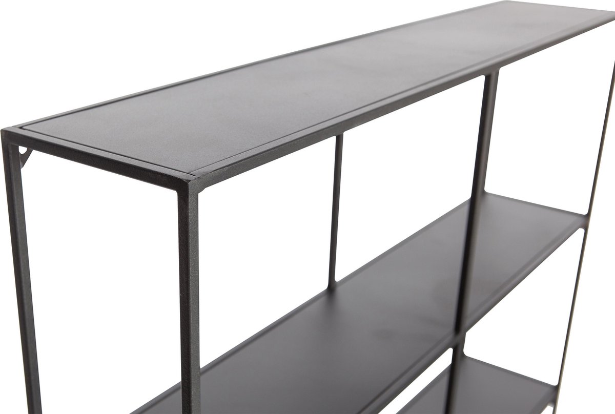 WOOOD Meert Vakkenkast - Metaal - Zwart - 75x75x15 | bol.com