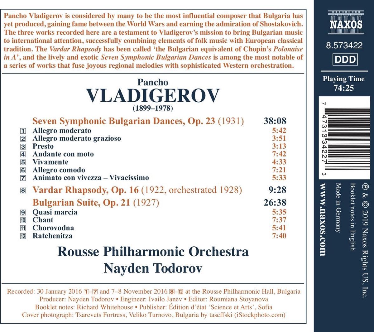 Rousse Philharmonic Orchestra, Nayden Todorov - Vladigerov: Bulgarian ...