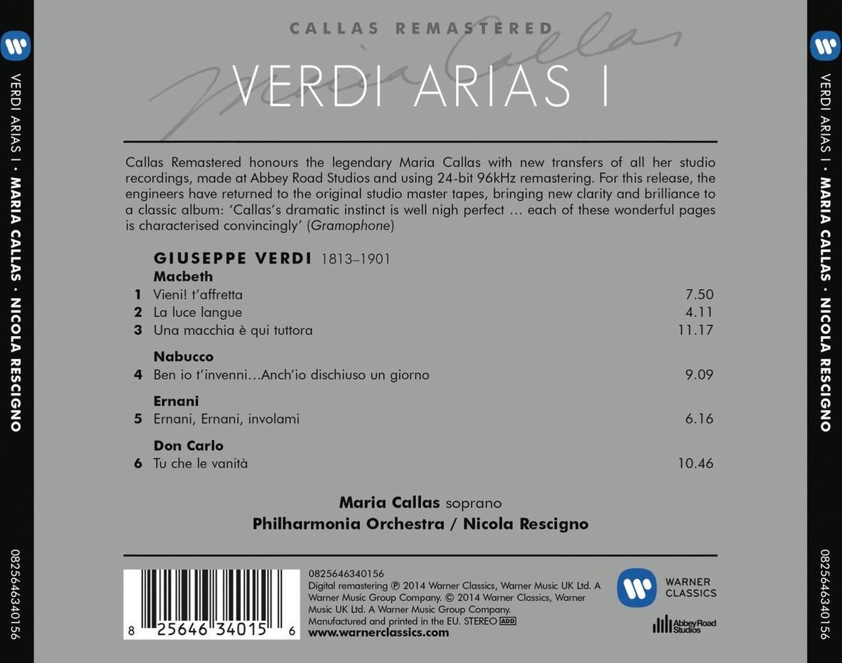 Verdi Arias I, Maria Callas | CD (album) | Muziek | bol.com