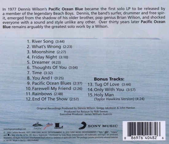 Pacific Ocean Blue, Wilson, Dennis | Muziek | bol