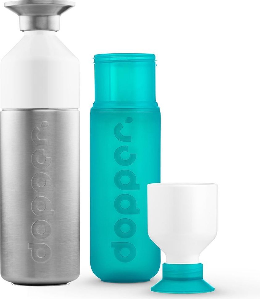 bol.com | Dopper Original Drinkfles - 800 + 450 ml - Steel & Sea Green ...