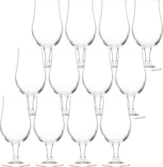 12x Bierglazen op voet 370 ml - Speciaalbier glazen van 18 cm | bol.com