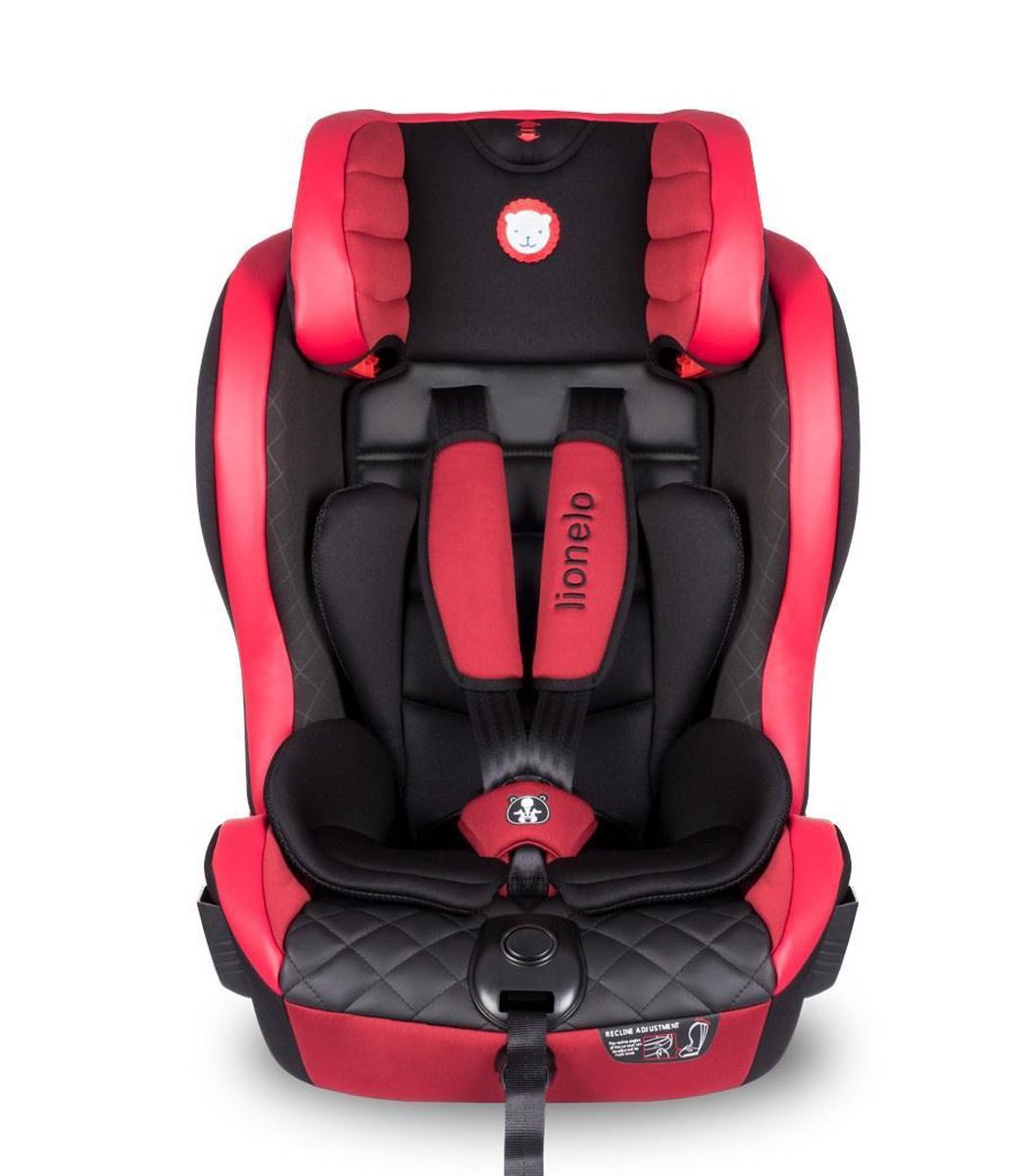 Lionelo Autostoel Adriaan Leather Groep 1-3 Rood/zwart | bol.com