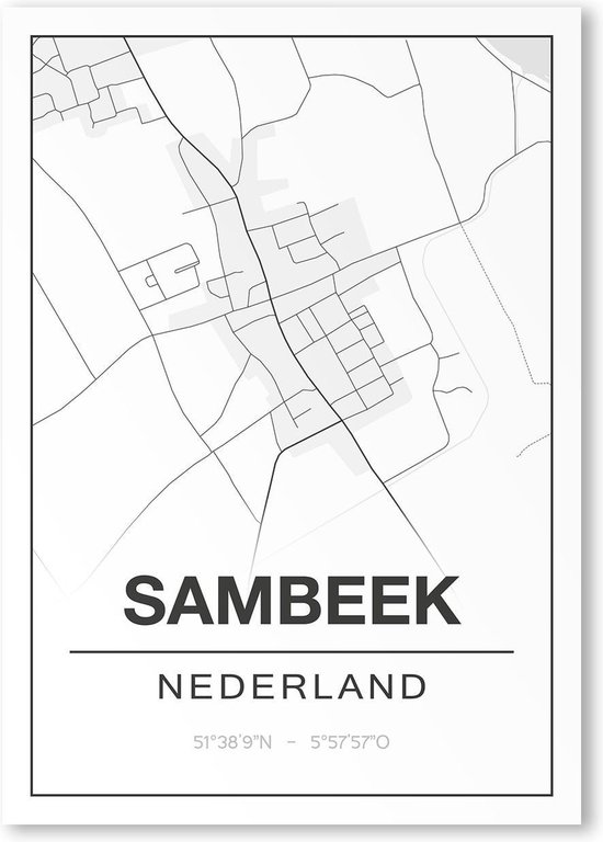 Poster/plattegrond SAMBEEK - 30x40cm | bol
