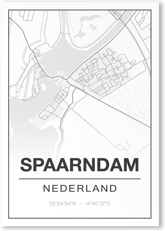 Poster/plattegrond SPAARNDAM - 30x40cm | bol