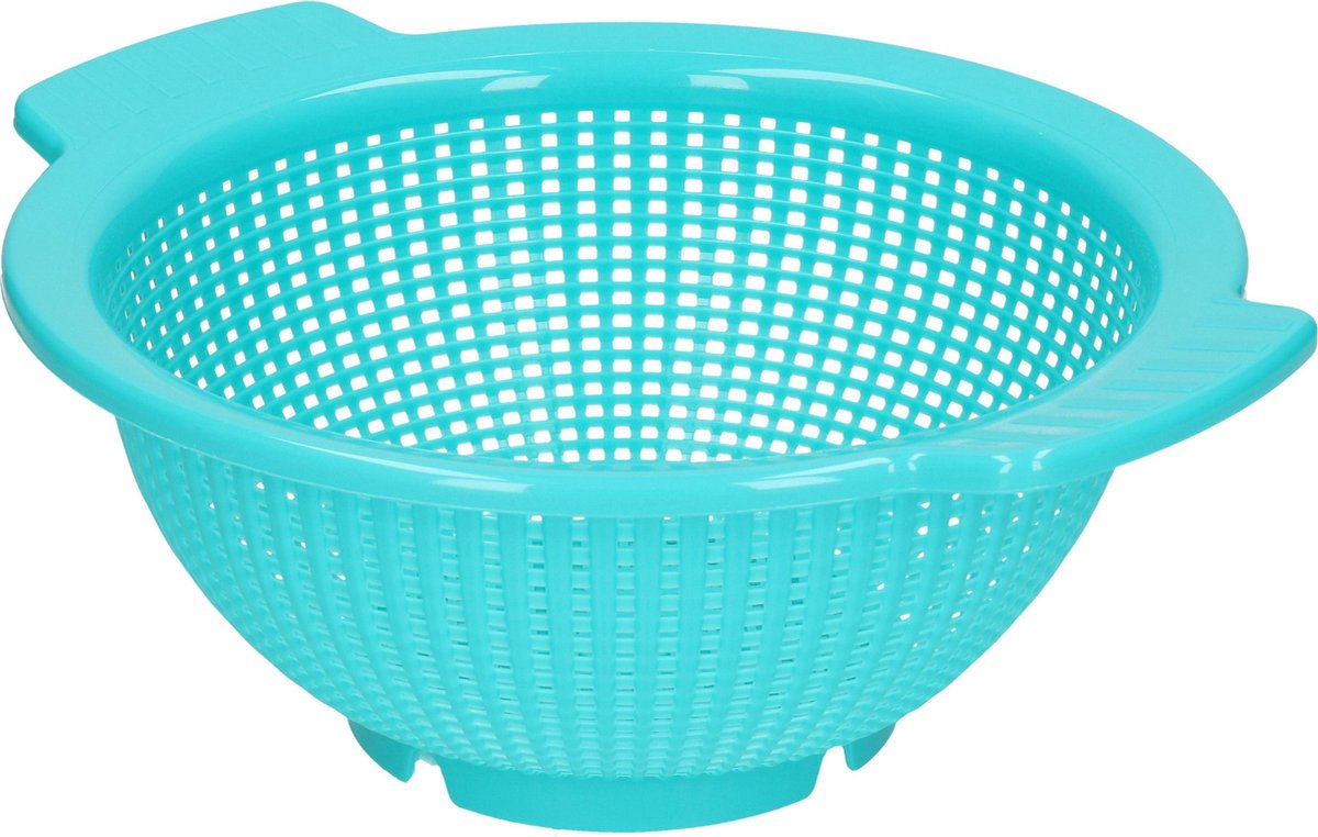 Kunststof keuken vergiet turquoise 27 x 24 x 10 cm - Plastic vergieten ...