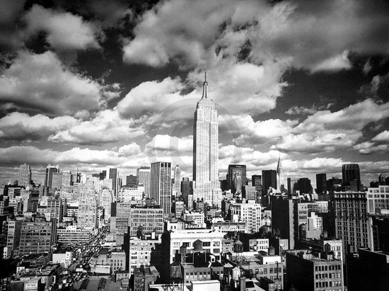 Kunstdruk Henri Silberman - Sky over Manhattan 80x60cm | bol