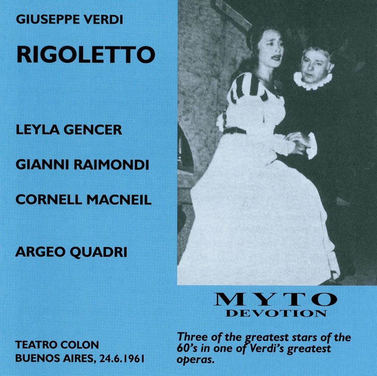 Verdi: Rigoletto (Buenos Aires 1961), Argeo Quadri | CD (album ...