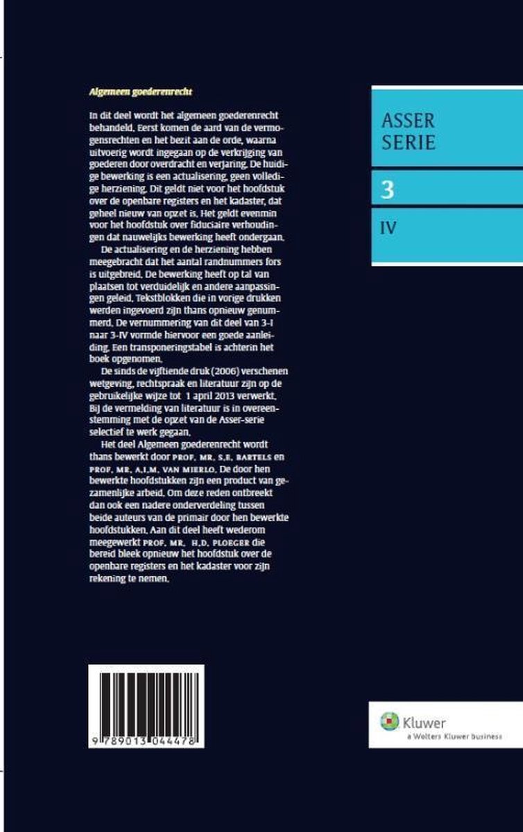 Asser-serie 3-IV - Algemeen goedrenrecht | 9789013044478 | C. Asser ...