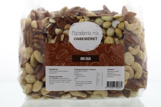 Mijnnatuurwinkel Macadamia mix onbewerkt 1 kg | bol