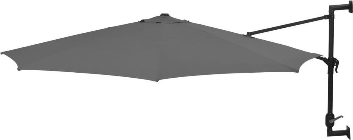 vidaXL Wandparasol met metalen paal 300 cm antraciet | bol.com